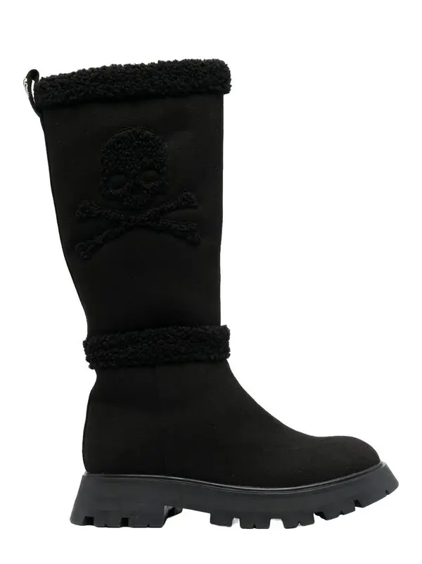 Philipp Plein Skull Bones Mid-calf Boots - Black