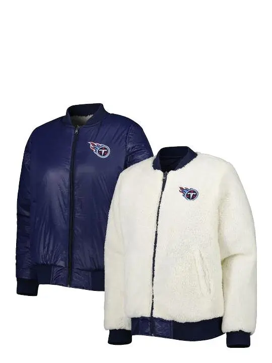 G-III 4HER BY CARL BANKS Tennessee Titans Reversible Full-zip Jacket - Oatmeal
