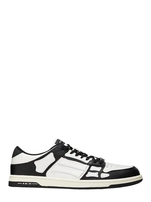 Amiri Skel Bicolor Leather Low-top Sneakers - Black/white