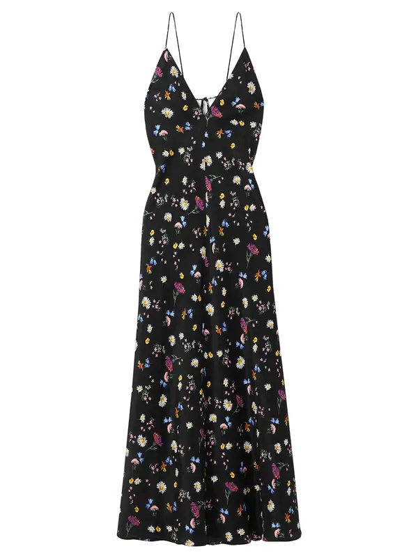 Stella McCartney Floral-print Silk Maxi Dress - Black