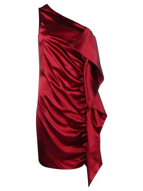 P.a.r.o.s.h Gathered One-shoulder Minidress - Red
