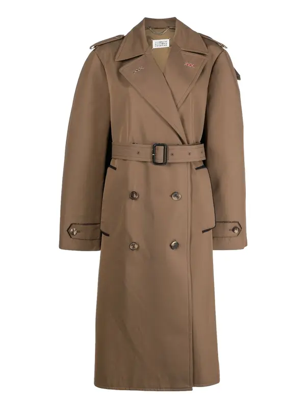 MAISON MARGIELA Organic-cotton Trench Coat - Brown