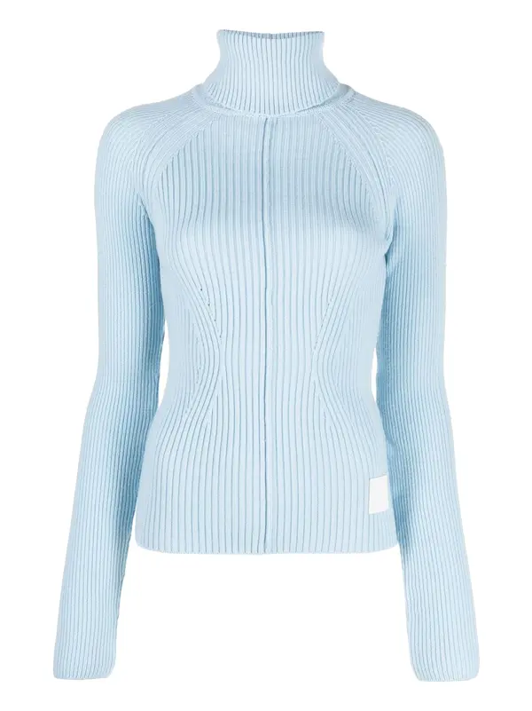 Marc Jacobs Ribbed Turtleneck Jumper - Blue