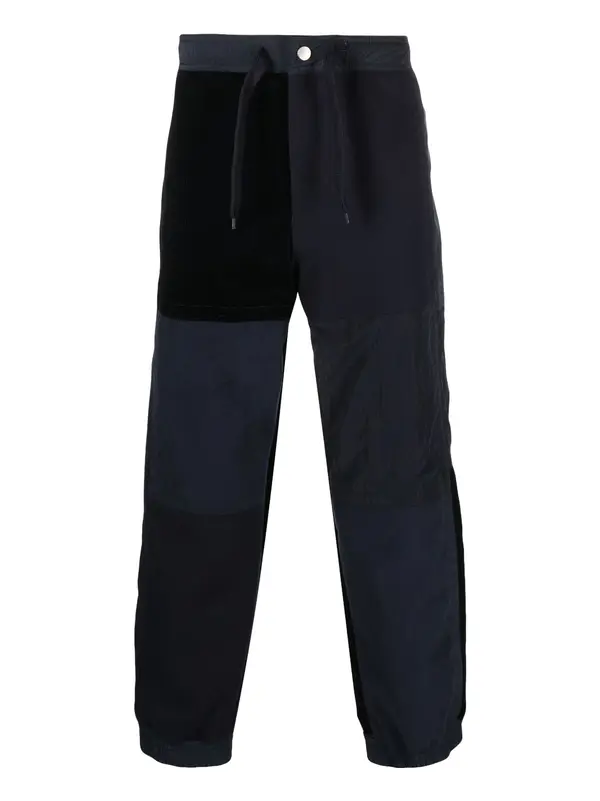 Emporio Armani Panelled Straight-leg Trousers - Blue