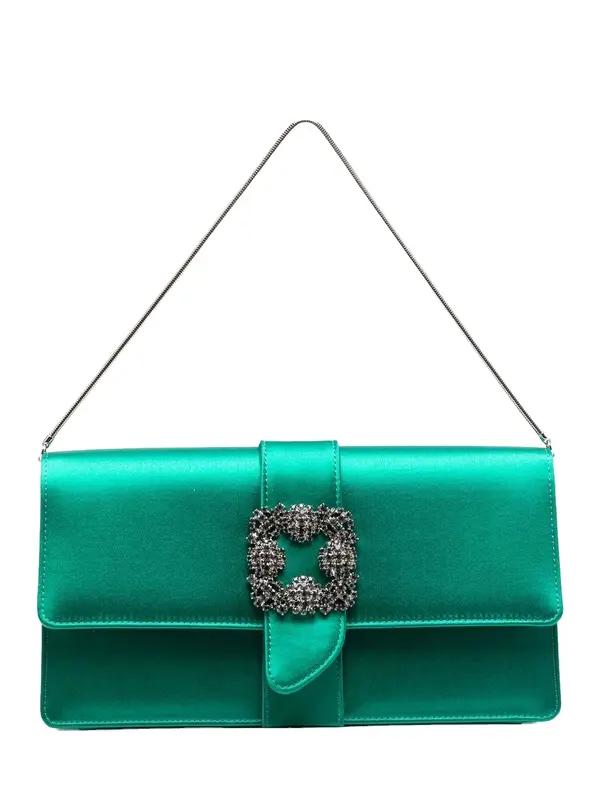 Manolo Blahnik Decorative-buckle Clutch-bag - Green