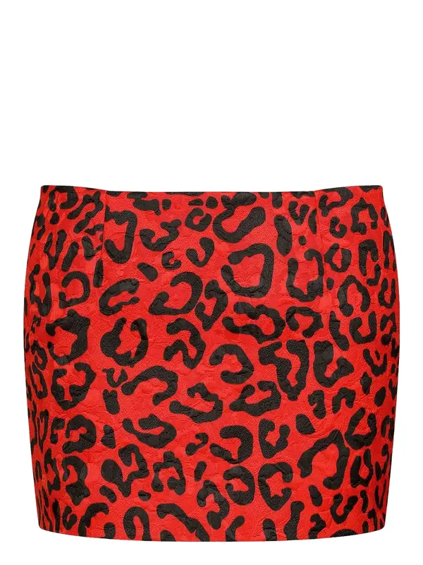 Dolce & Gabbana Leopard-print Mini Skirt - Red
