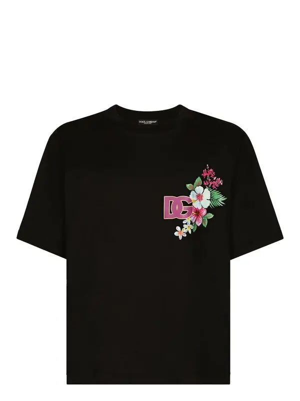Dolce & Gabbana Logo-print Cotton T-shirt - Black