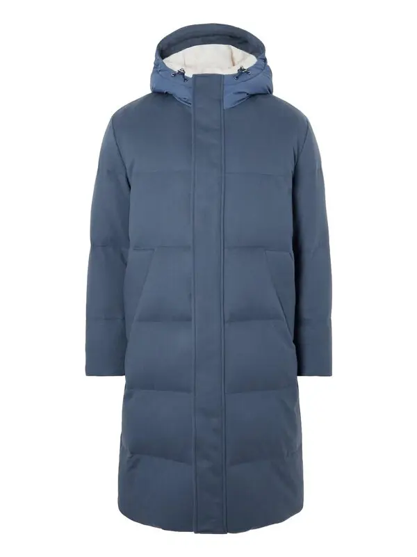 Loro Piana Quilted Cashmere Down Parka - Blue