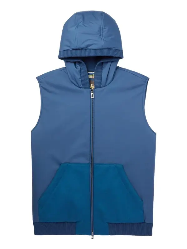 Loro Piana Wallace Storm System® Cashmere-trimmed Padded Nylon Hooded Gilet - Blue