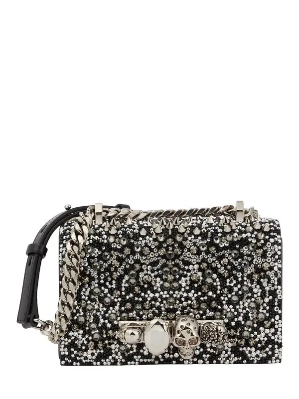 Alexander McQueen Jewelled Satchel Mini Embellished Crossbody Bag - Silver