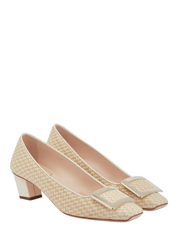 ROGER VIVIER Belle Vivier Bouclé Pumps - Beige