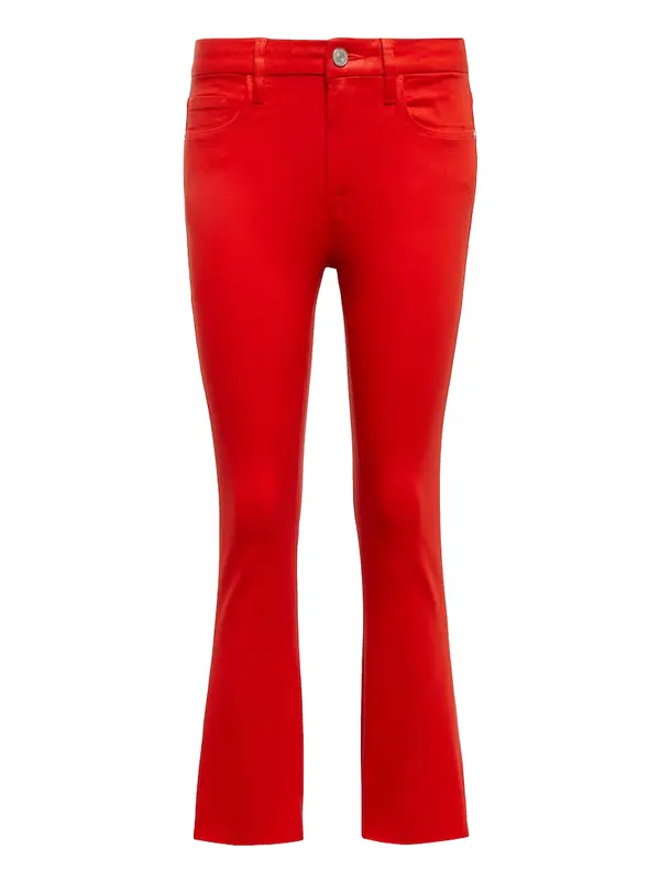 FRAME Le Crop Mini Boot High-rise Jeans - Red