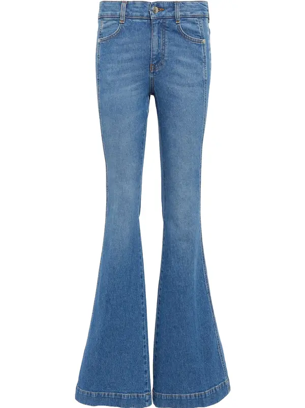 Stella McCartney Logo Mid-rise Flared Jeans - Blue