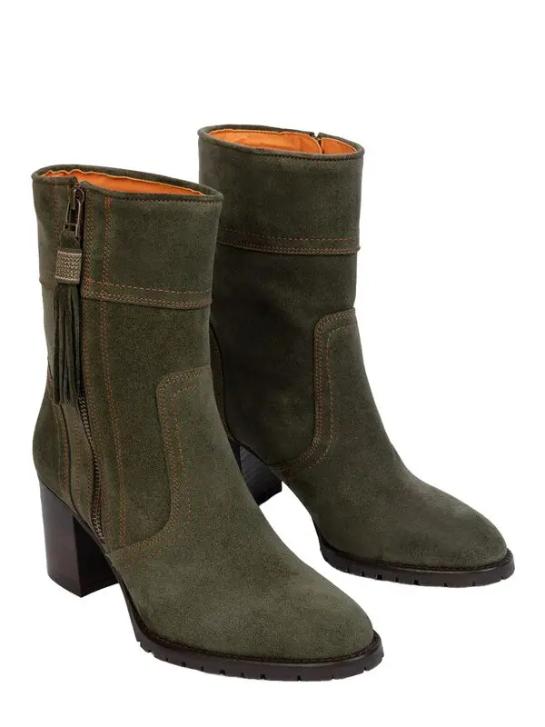 Penelope Chilvers Fina Tassel Bootie - Forest Green