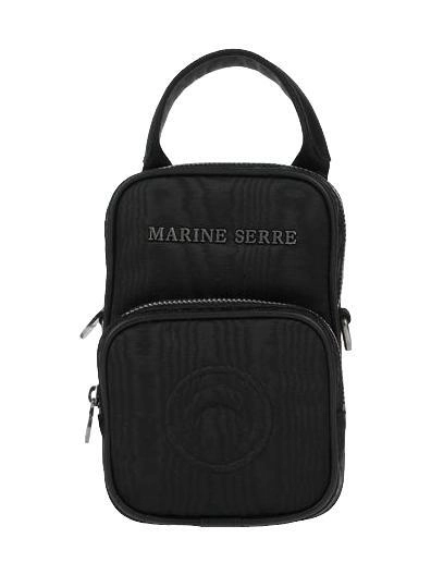 MARINE SERRE Small Coated Fabric Handbag - Black