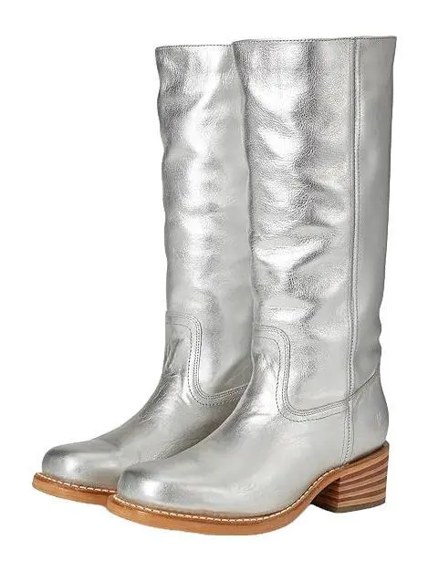 THE FRYE COMPANY Campus 14l Pull-on Cowboy Boots - Silver