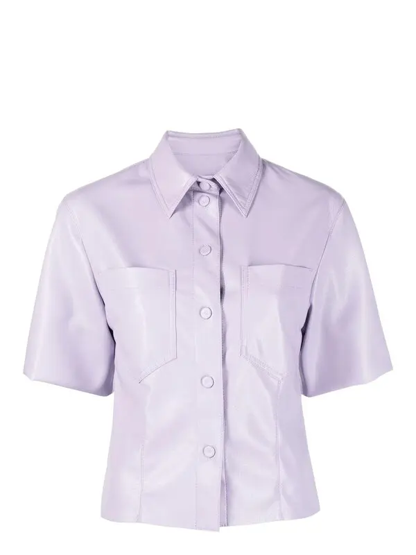 Nanushka Sabine Coated Shirt - Purple