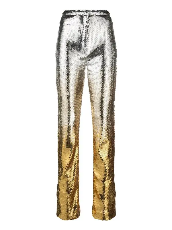 Rabanne Sequin-embellished Slim-fit Trousers - Gold