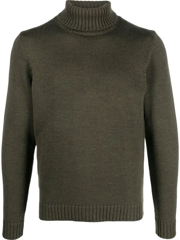 ZANONE Roll-neck Wool Sweater - Green