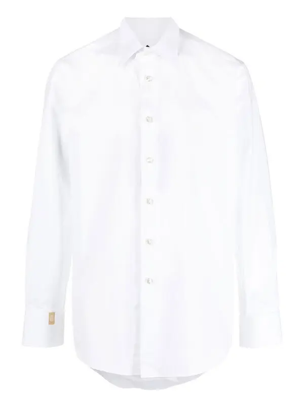 BILLIONAIRE Logo-embroidered Long-sleeve Shirt - White