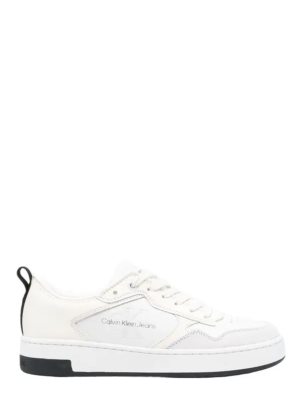 Calvin Klein Logo-debossed Panelled Sneakers - White