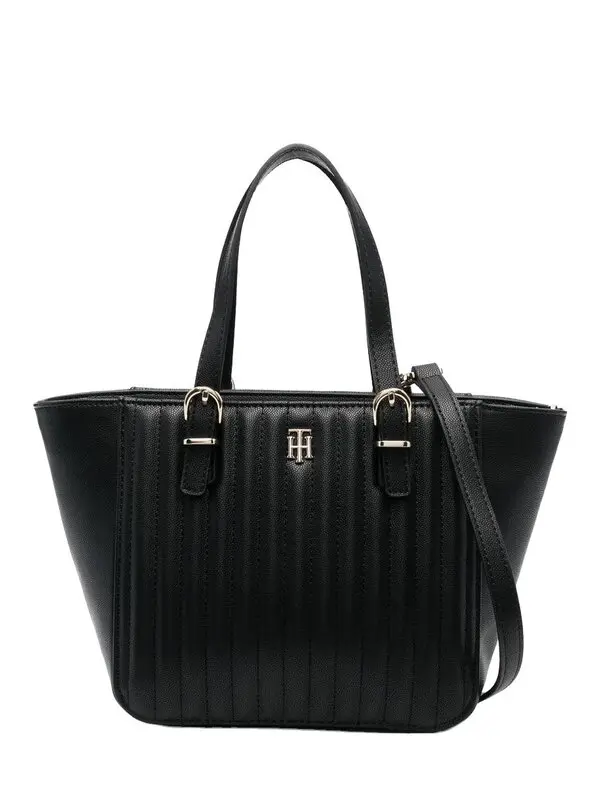 Tommy Hilfiger Logo Plaque Tote Bag - Black