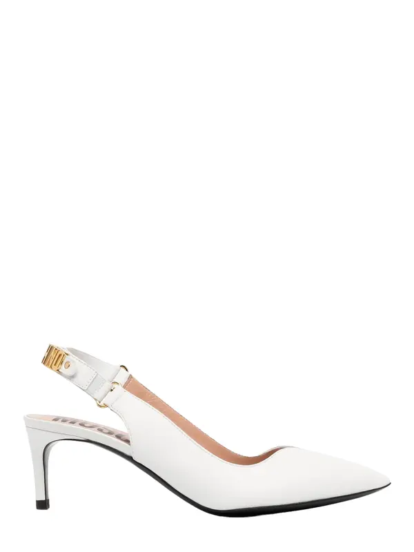 Moschino 55mm Leather Pumps - White