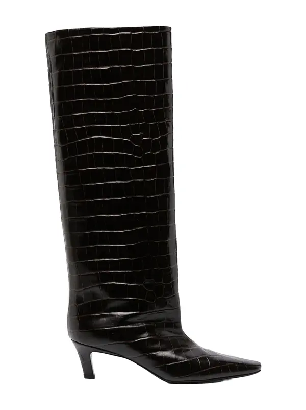 TOTEME Crocodile-embossed Knee-high Boots - Brown
