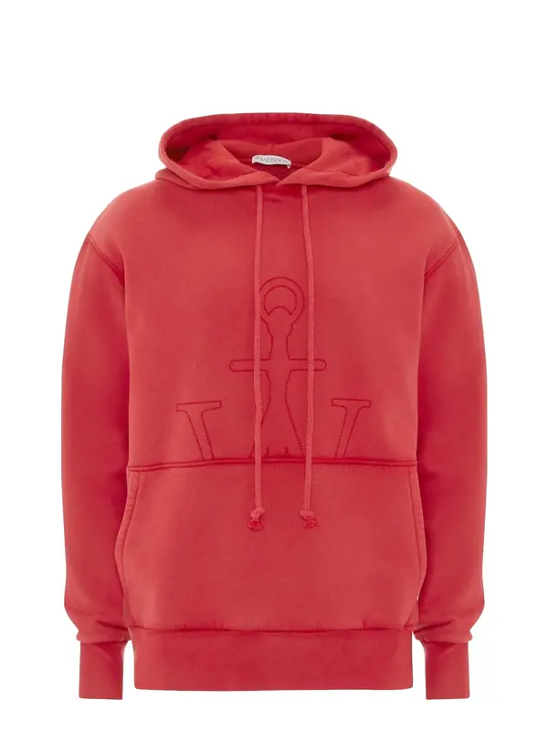 JW Anderson Logo-embroidered Hoodie - Red