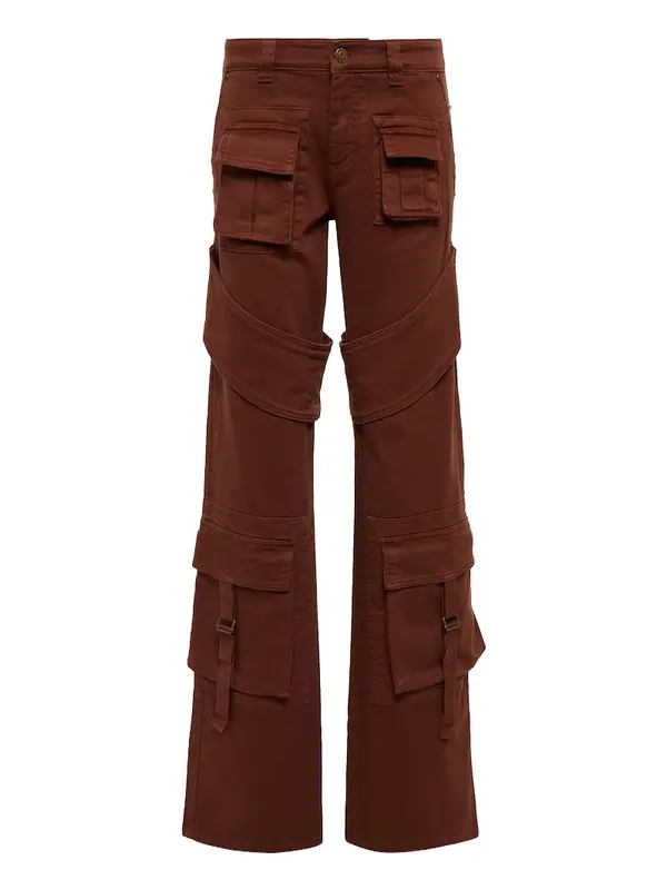 Blumarine Cotton Canvas Cargo Pants - Red