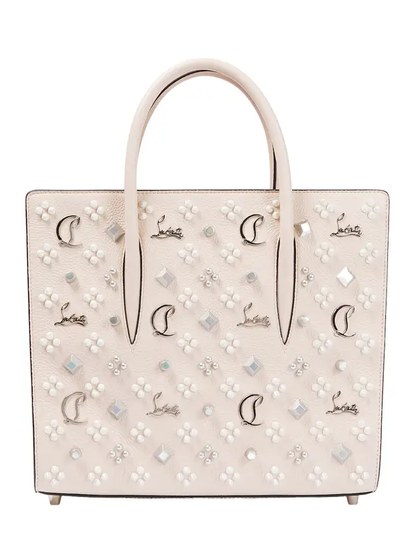 CHRISTIAN LOUBOUTIN Paloma Medium Leather Tote - Beige