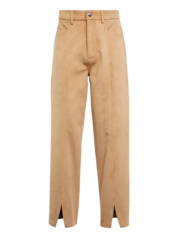 Nanushka Regenerated Leather Suede Trousers - Beige
