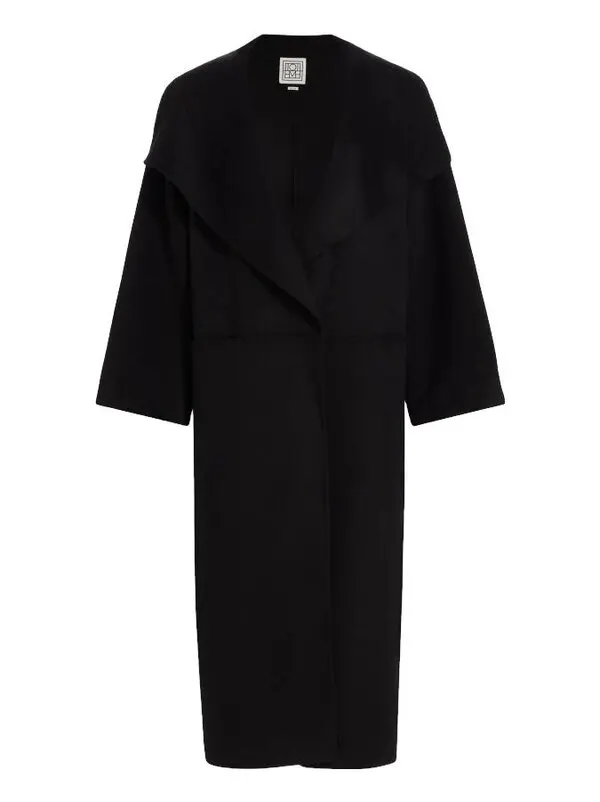 TOTEME Open-front Wool Coat - Black