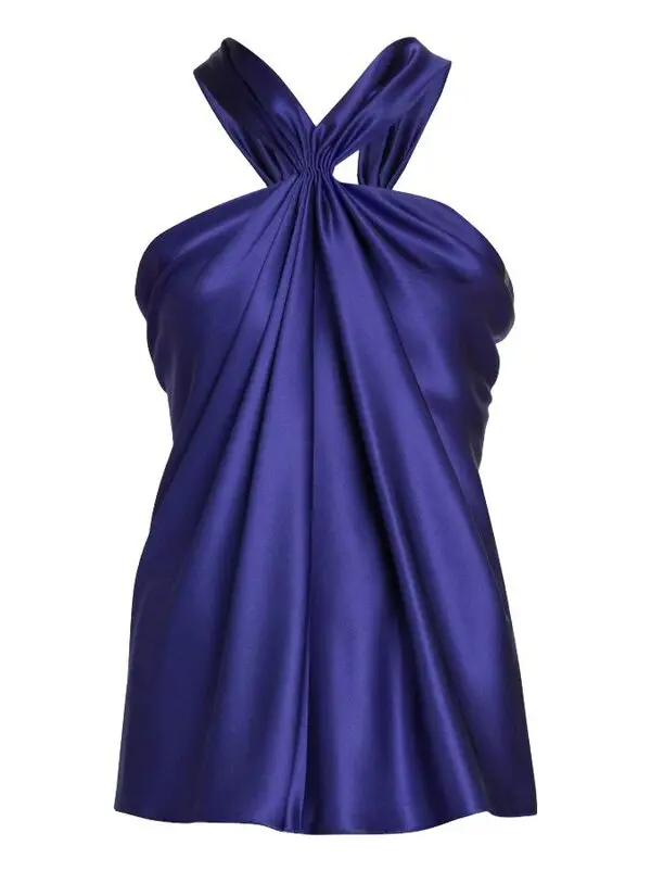 Giorgio Armani Halterneck Silk Blouse - Amethyst