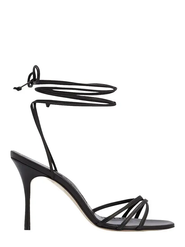 Manolo Blahnik Leva Strappy Ankle-wrap Sandals - Blck0015