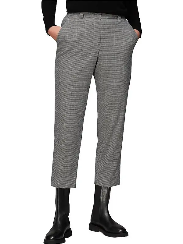 Whistles Lucie Check Cigarette Pants - Brown/multi