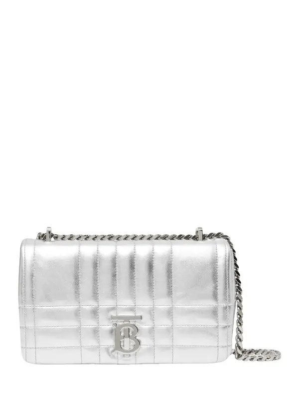 Burberry Lola Quilted Metallic Leather Bag - Silver