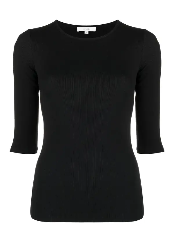 Vince Fine-ribbed Top - Black