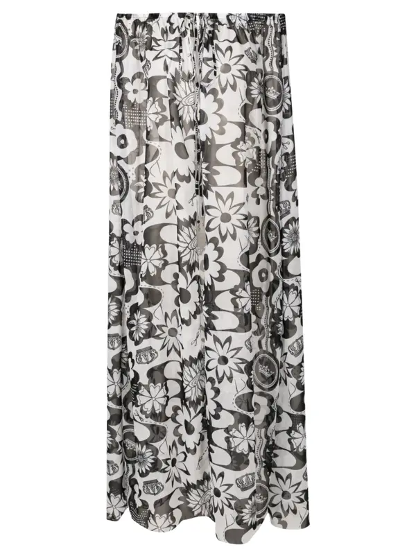 AMIR SLAMA Floral-print Beach Dress - White