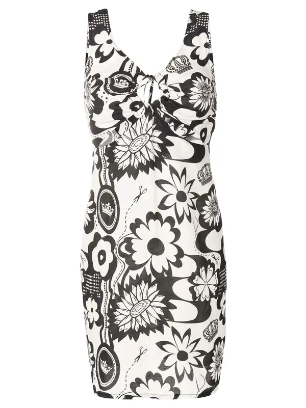 AMIR SLAMA Floral-print Mini Dress - White