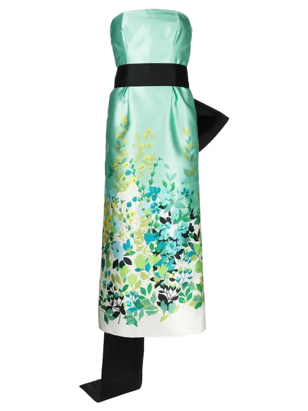 BAMBAH Oversized Bow Detail Gown - Green