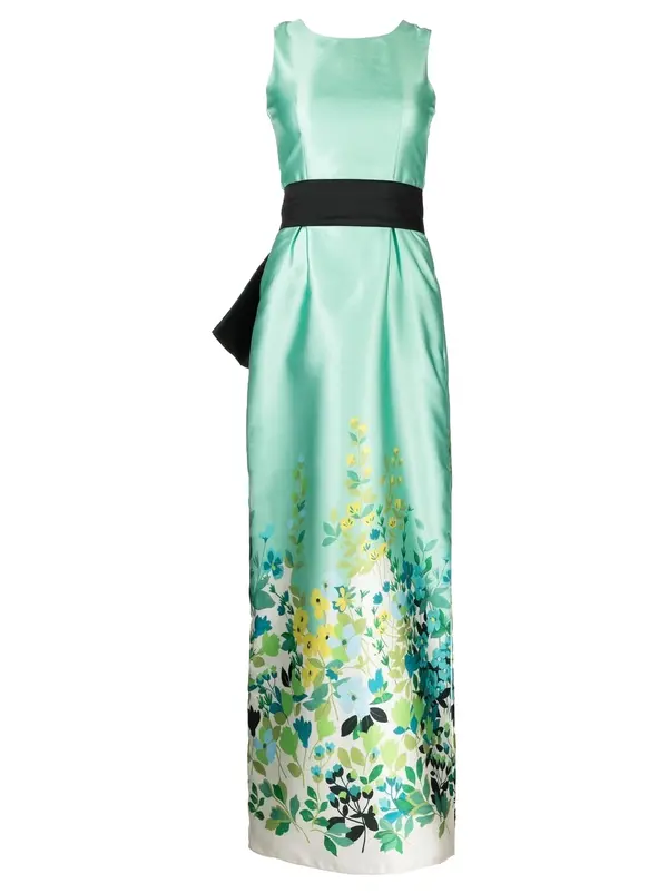 BAMBAH Oversize Bow Detail Gown - Green