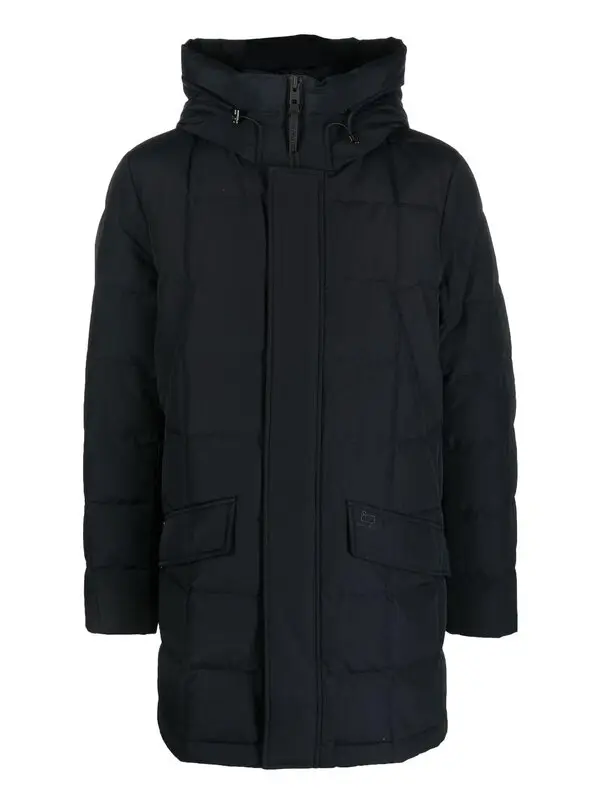 Woolrich Funnel Neck Padded Coat - Blue