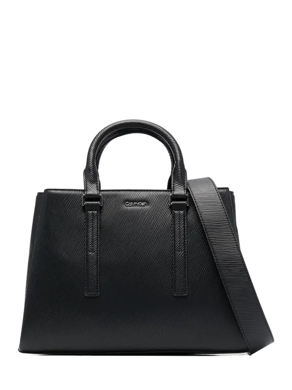 Calvin Klein Raised-logo Detail Tote Bag - Black