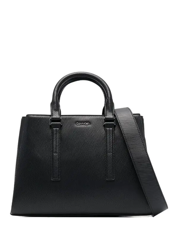 Calvin Klein Raised-logo Detail Tote Bag - Black