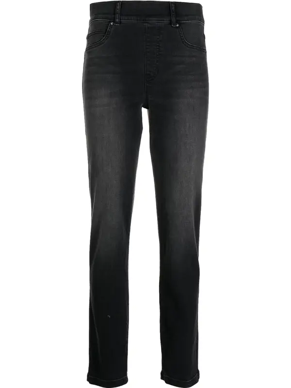 Spanx High-rise Slim-cut Jeans - Black