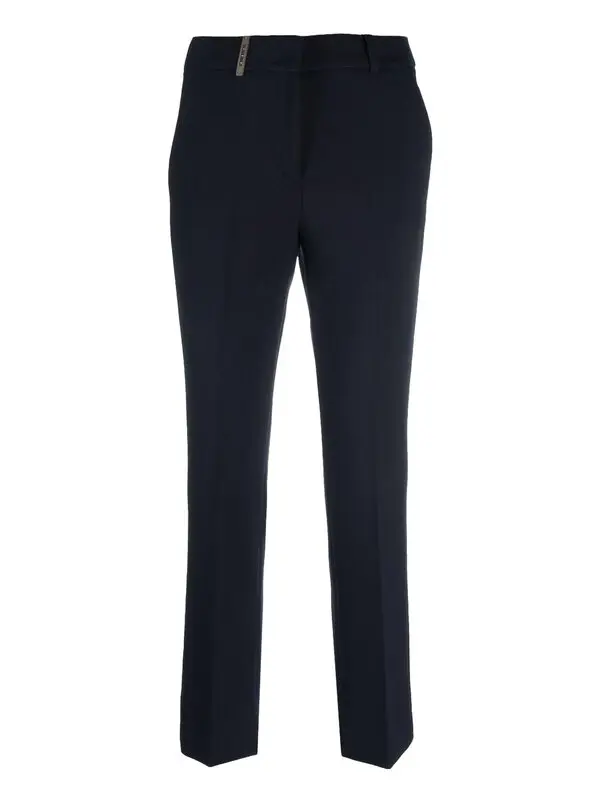 Peserico Cropped Tailored Trousers - Blue