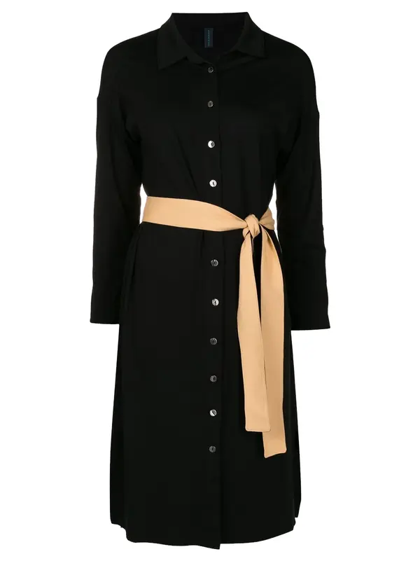 LYGIA & NANNY Sash-detail Shirt Dress - Black