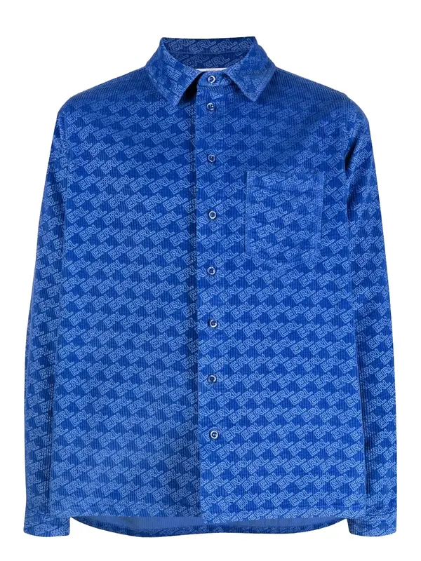ERL All-over Logo Corduroy Shirt - Blue
