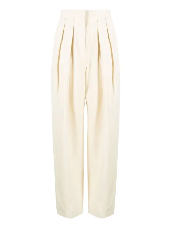 Stella McCartney High-waisted Pleated Trousers - Neutrals